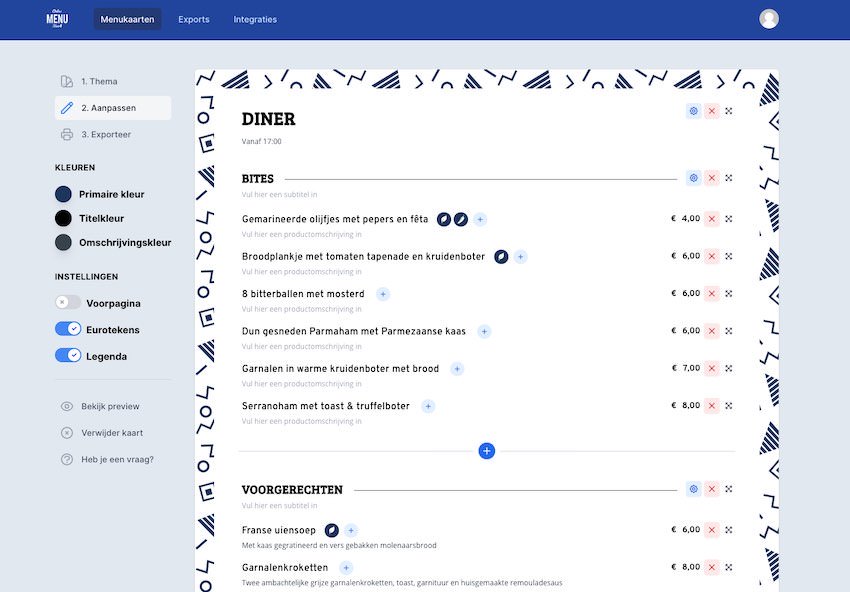 Eenvoudig online een menukaart maken | Online Menukaart